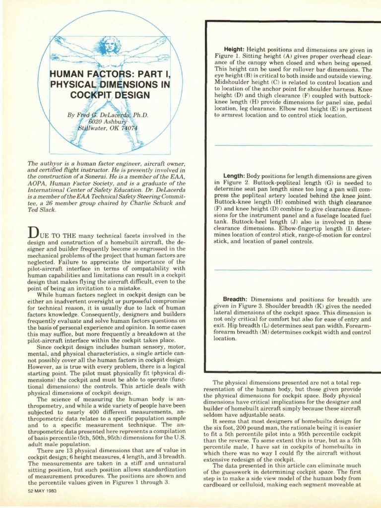 Human Factors 01 - Physical Dimensions in Cockpit Design | PDF ...
