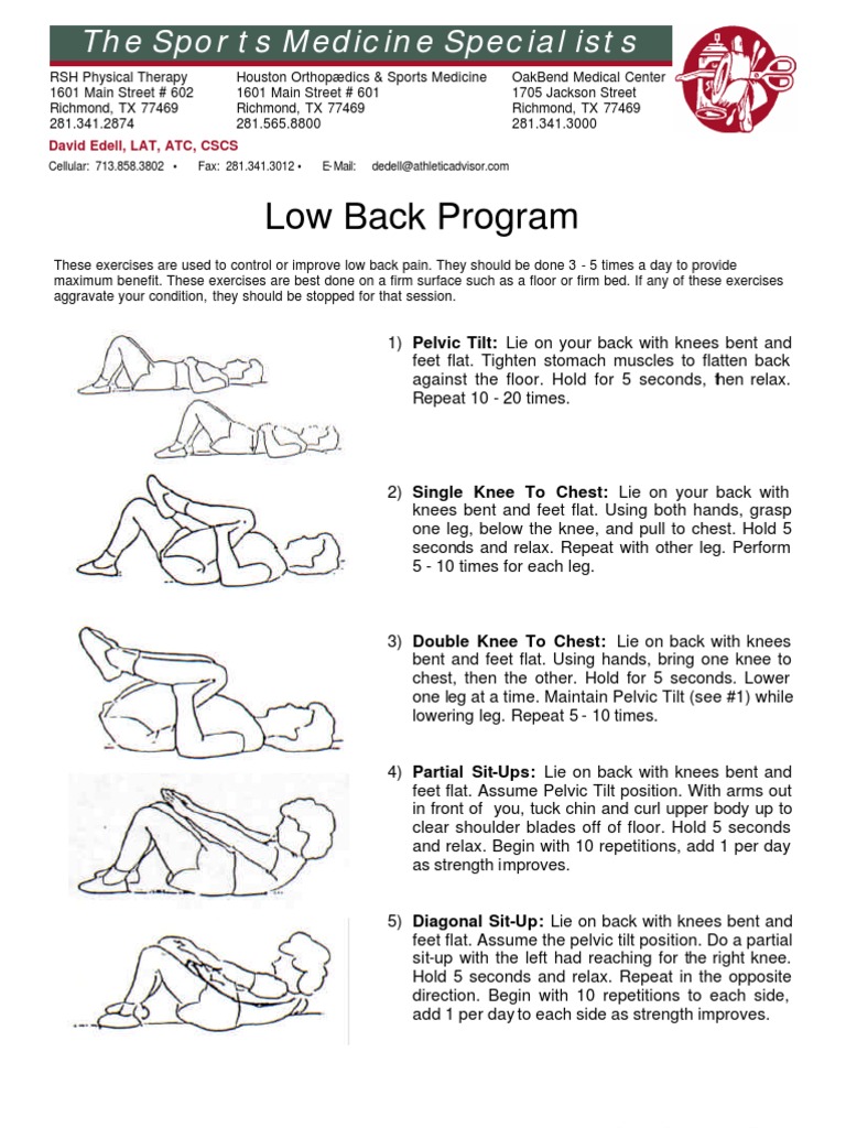 Back Exercises | PDF | Foot | Knee