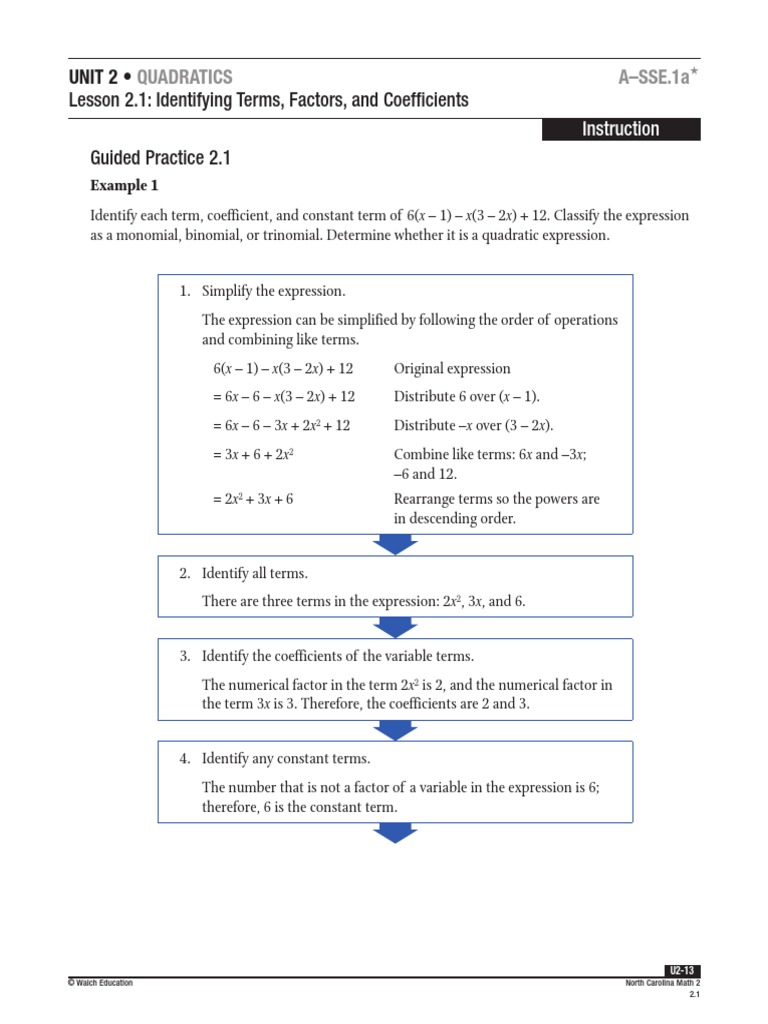 2.1 Guided Practice | Download Free PDF | Quadratic Equation | Polynomial