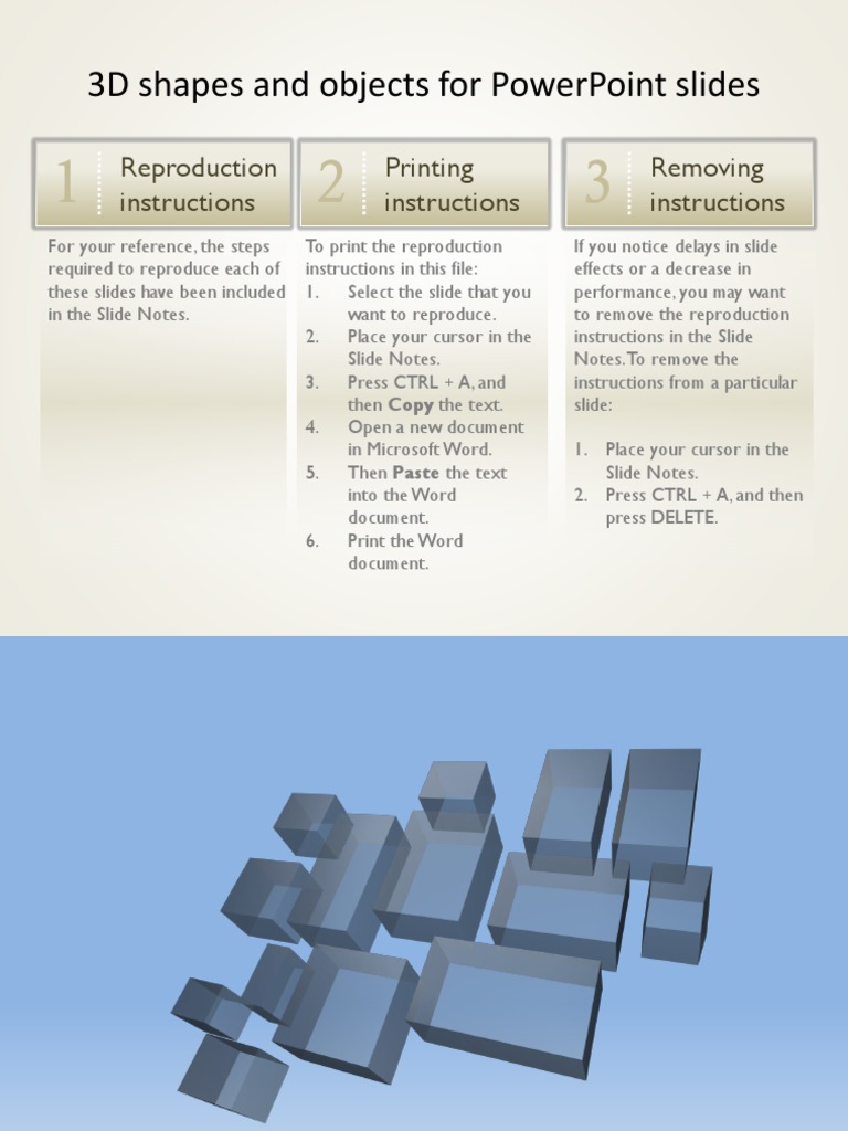 3D Shapes and Objects For Powerpoint Slides: Reproduction Instructions ...