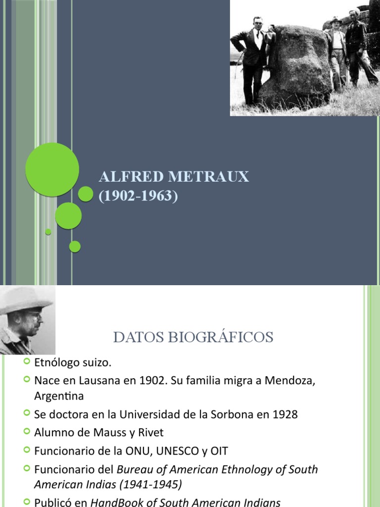 Alfred Metraux. | PDF | Antropología cultural