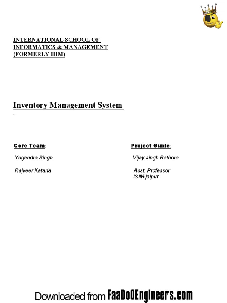 Inventory Management System PDF | PDF | Databases | Graphical User Interfaces