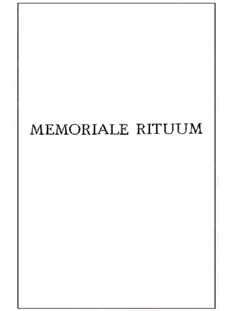 Memoriale Rituum PDF | PDF