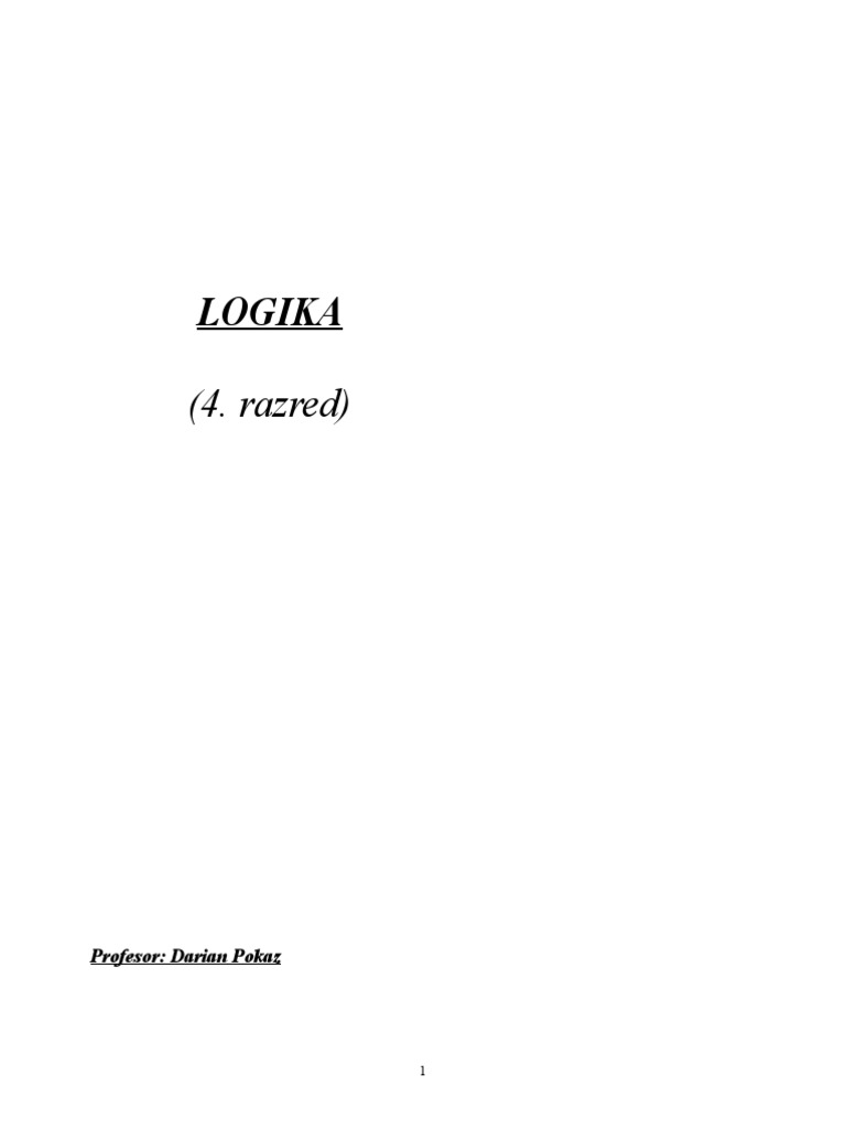 LOGIKA Skripta | PDF