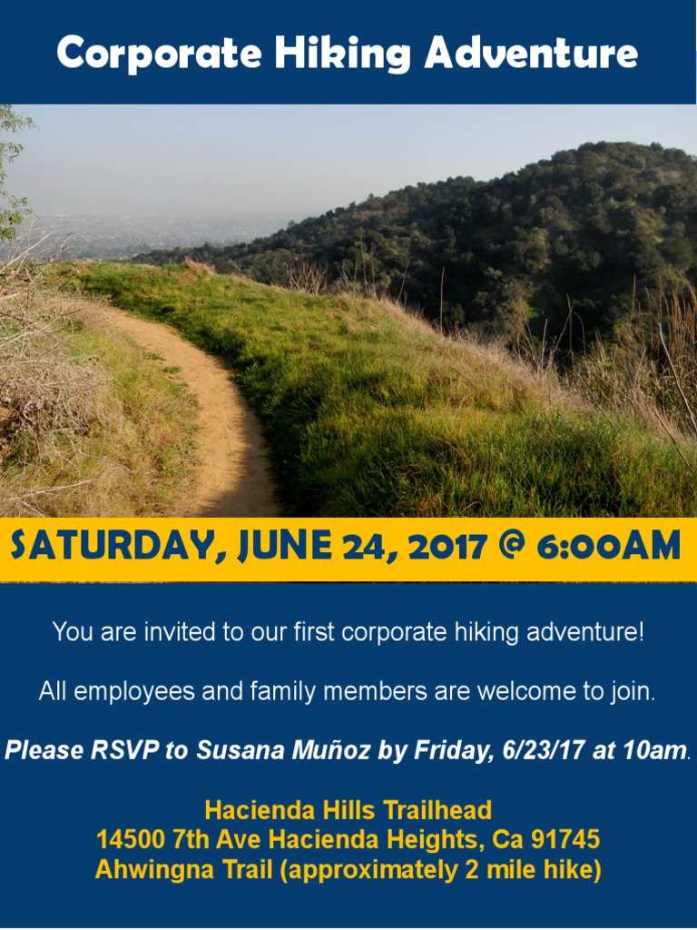 Corporate Hiking Adventure RSVP Needed | PDF