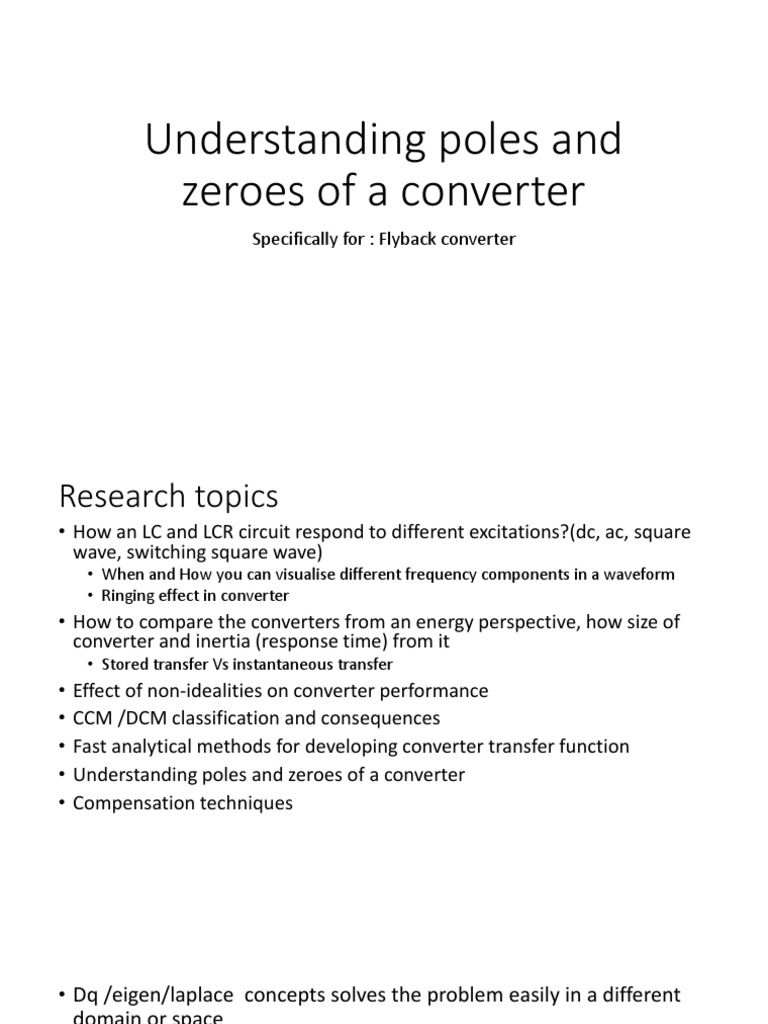 Understanding Poles and Zeroes of A Converter | PDF