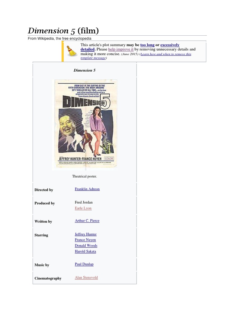 Time Traveling Secret Agents: A Summary of the 1966 Film 'Dimension 5 ...