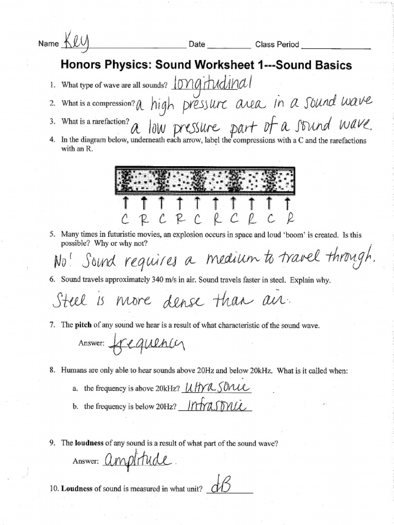 Sound Worksheet 1-KEY | PDF