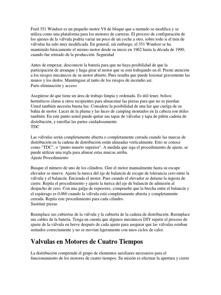 Cruce de Valvulas | PDF | Vehículos | Vehículo de motor