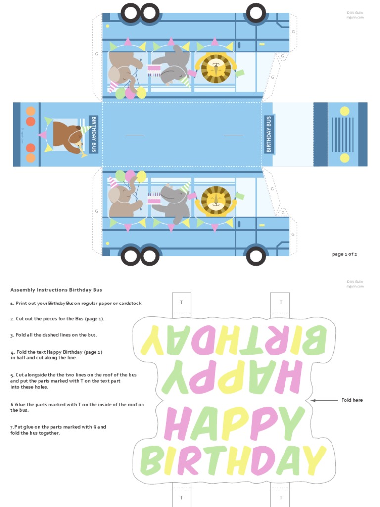 Paper Birthday Bus | PDF