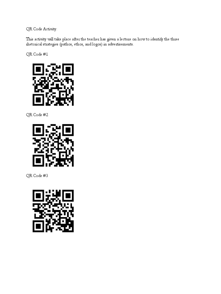 QR Code Activity | PDF