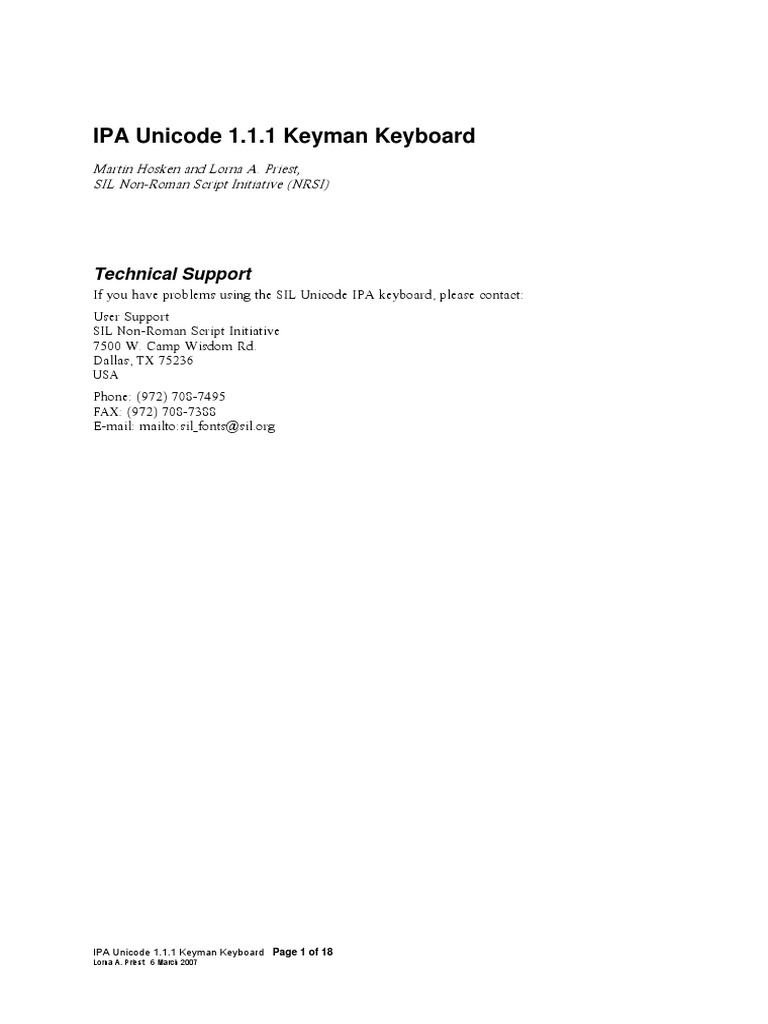 IPA Unicode Keyman Keyboard Guide | PDF | Oral Communication | Human Voice