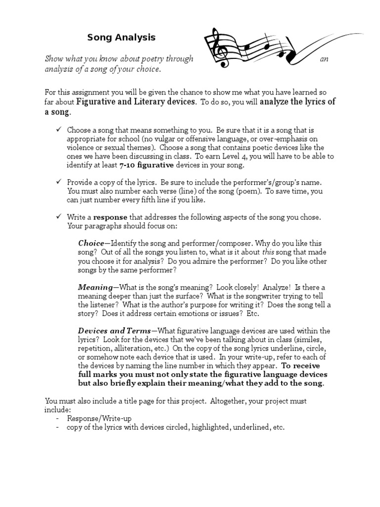 Figurative Language Rubric and Assignment | PDF | Poetry