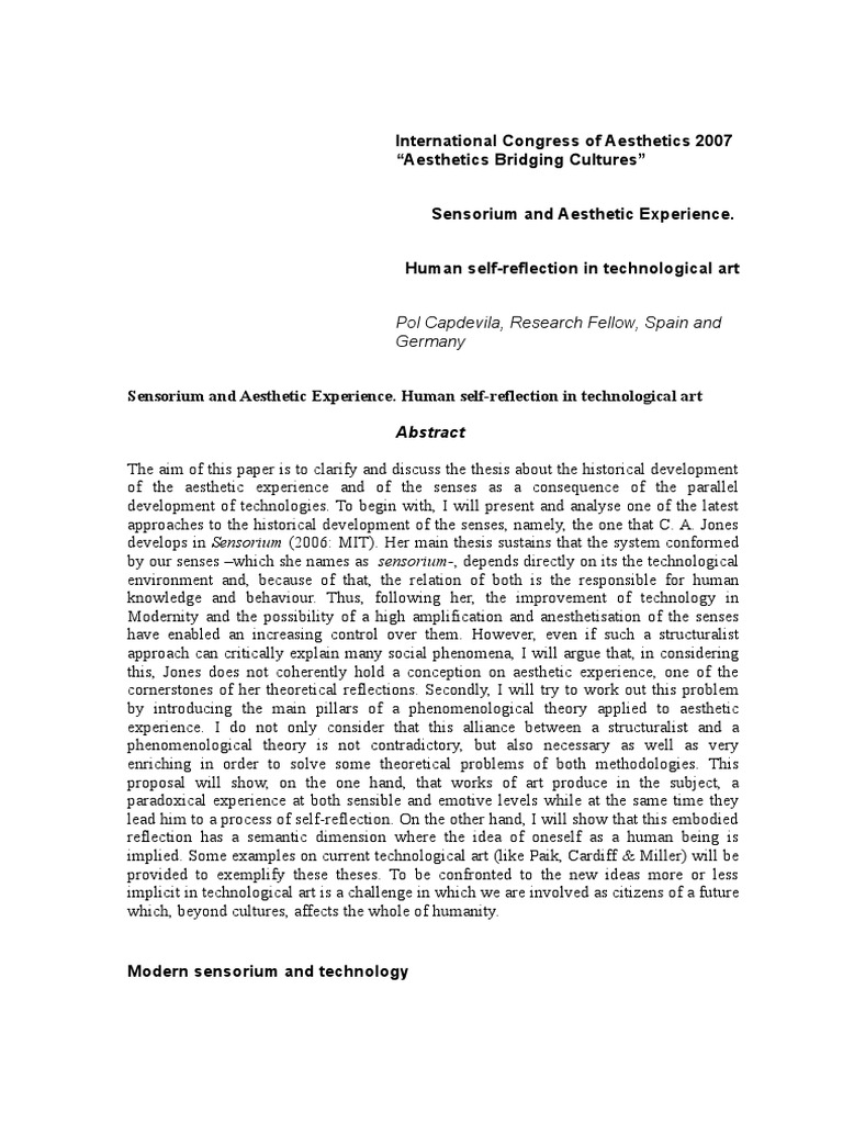 Technological Advancements and the Modern Sensorium: How Developments ...