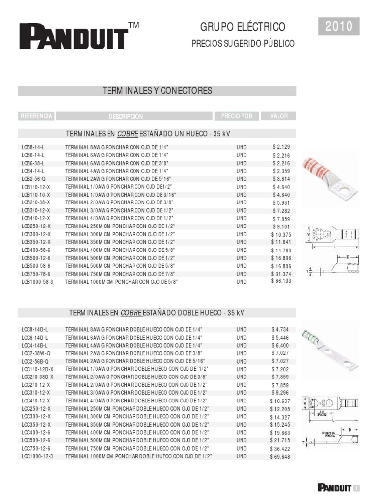 Terminales Panduit 2010 PDF | PDF