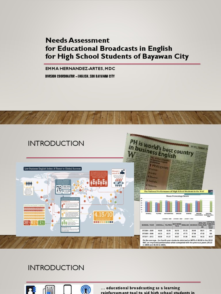 Needs Assessment For Educational Broadcasts in English For High School ...