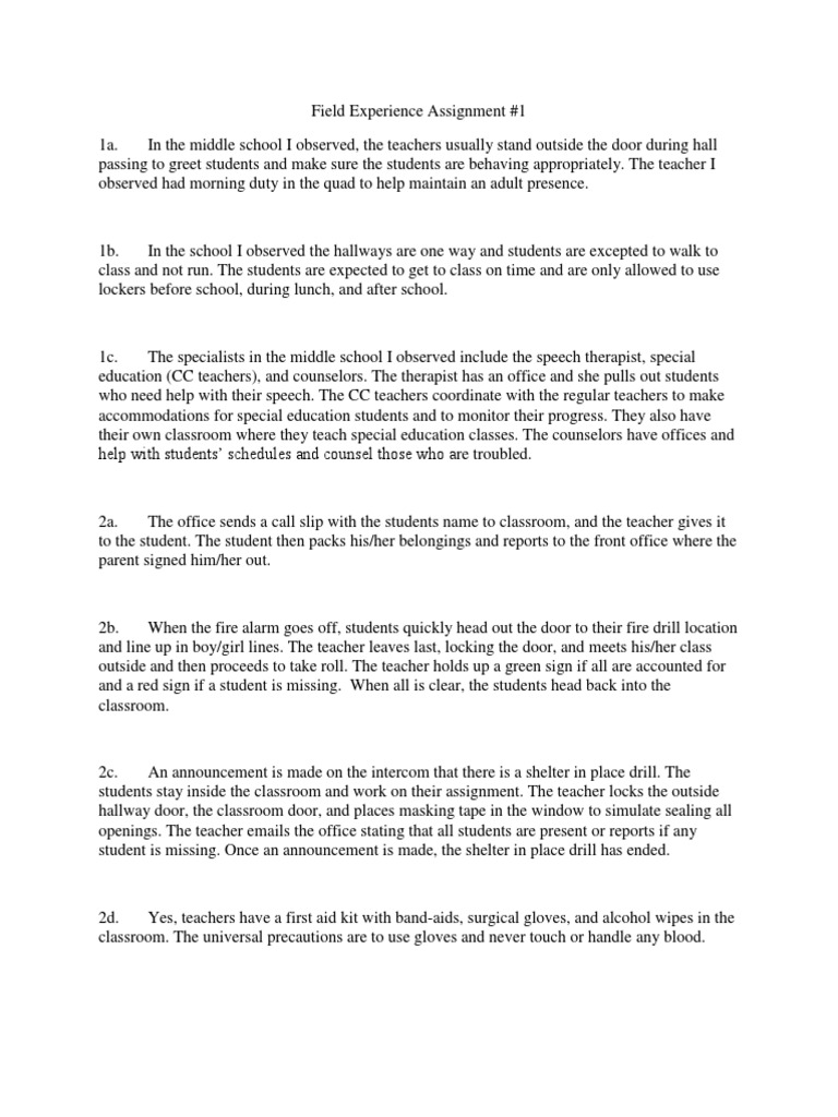 Field Observation Reports | PDF | Classroom | Special Education