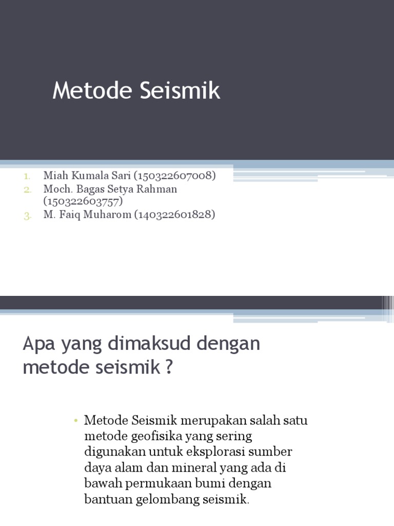 Metode Seismik Revisi | PDF