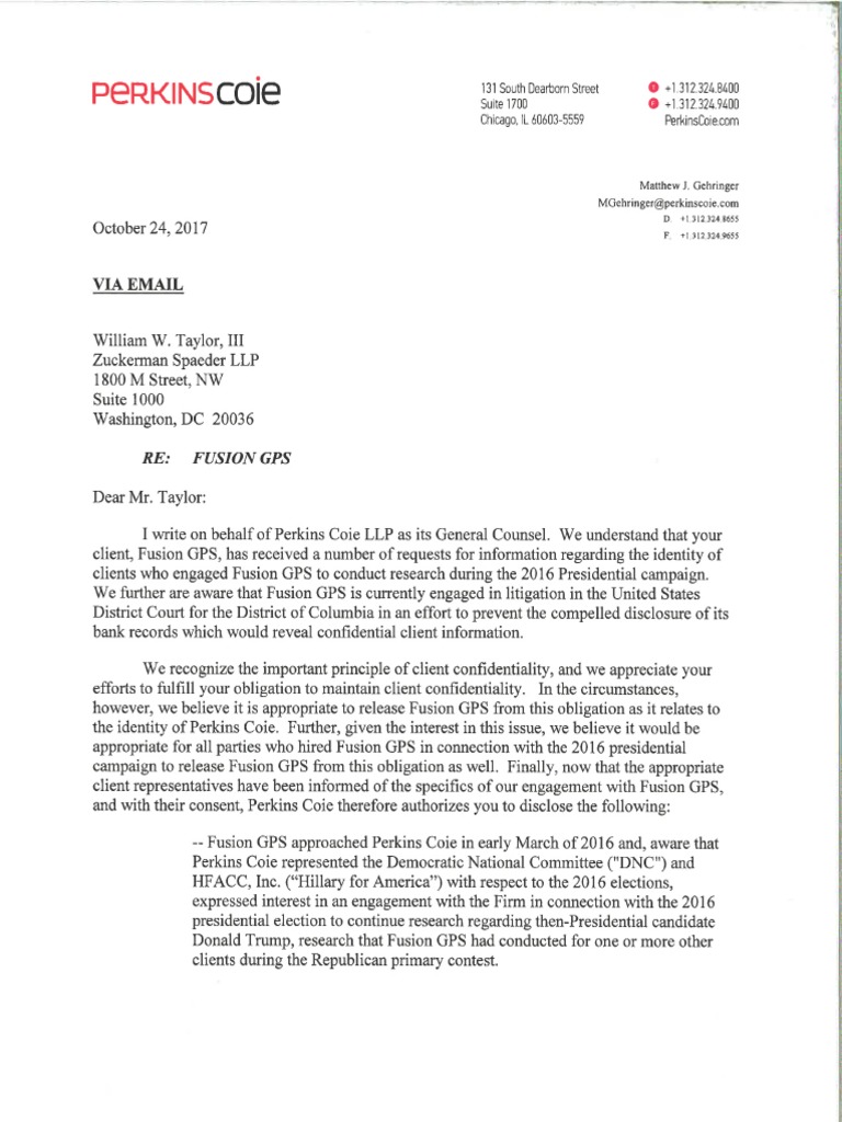 Perkins Coie Letter | PDF