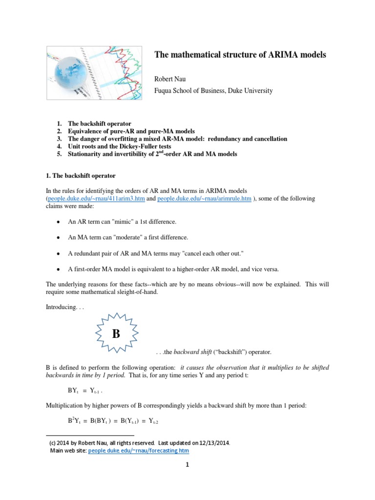 Mathematical Structure of ARIMA Models - Robert Nau | PDF ...