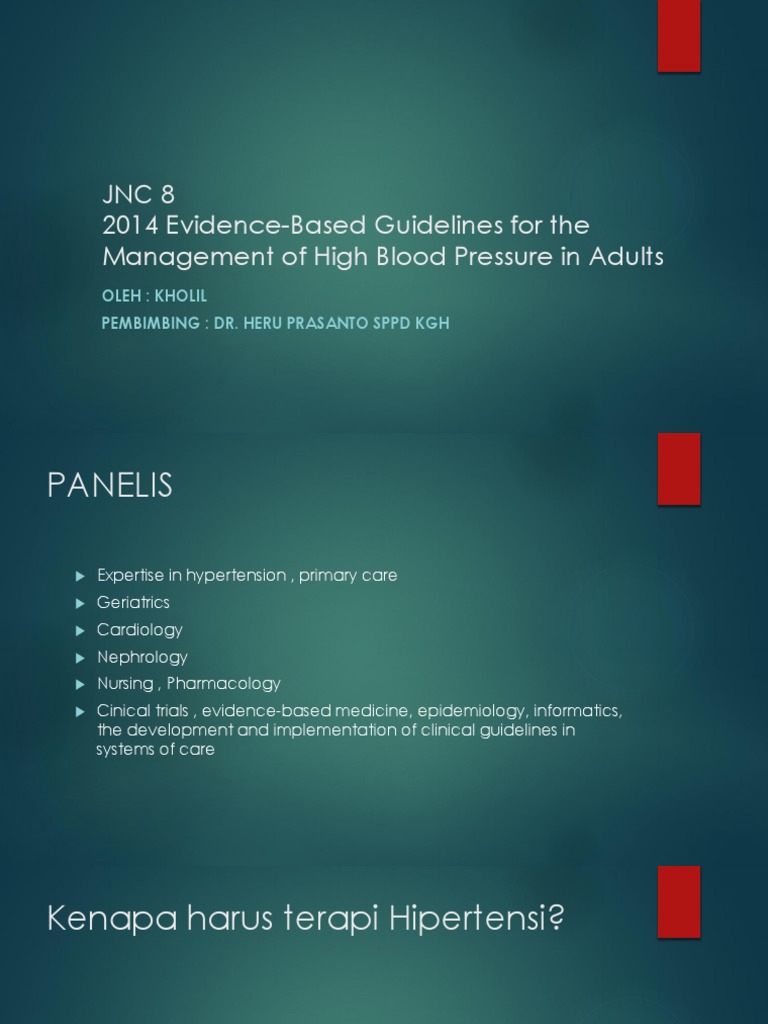 JNC 8 | PDF | Medical Specialties | Nephrology