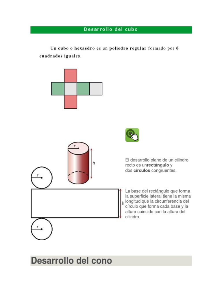 Desarrollos planos de cubos y cilindros | PDF | Esfera | Geometria clasica