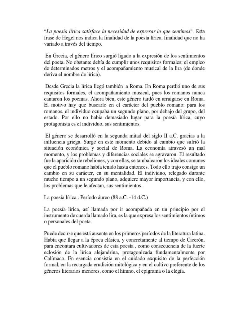 Historia de la poesía lírica | PDF