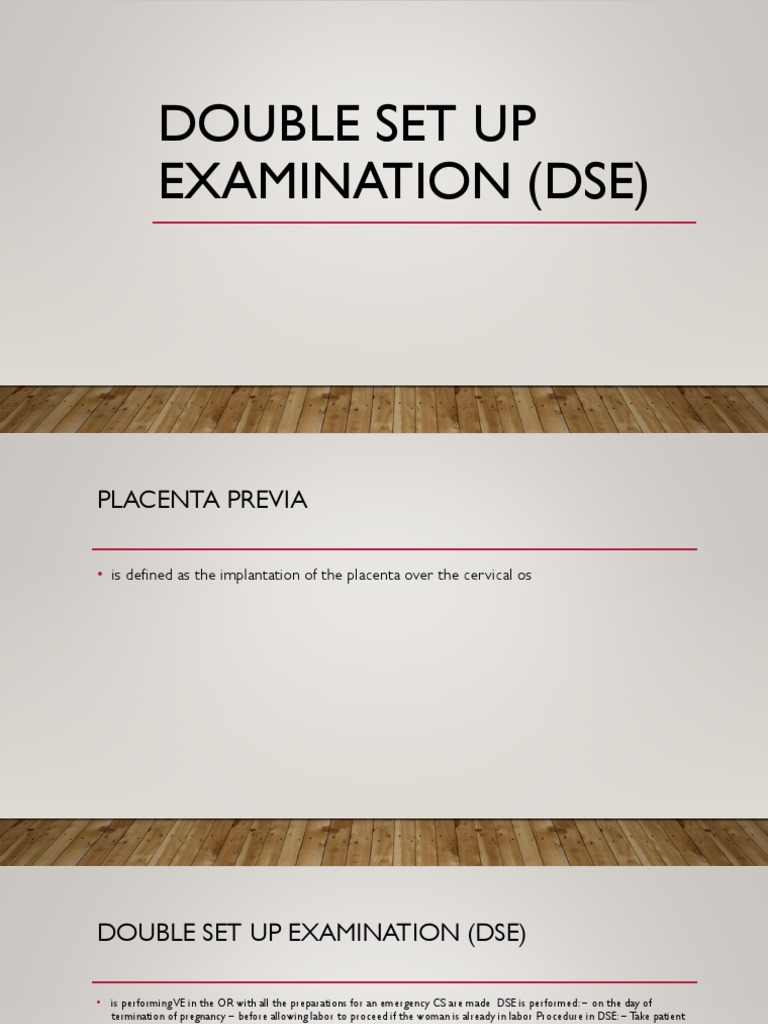 Double Set Up Examination (DSE) | PDF