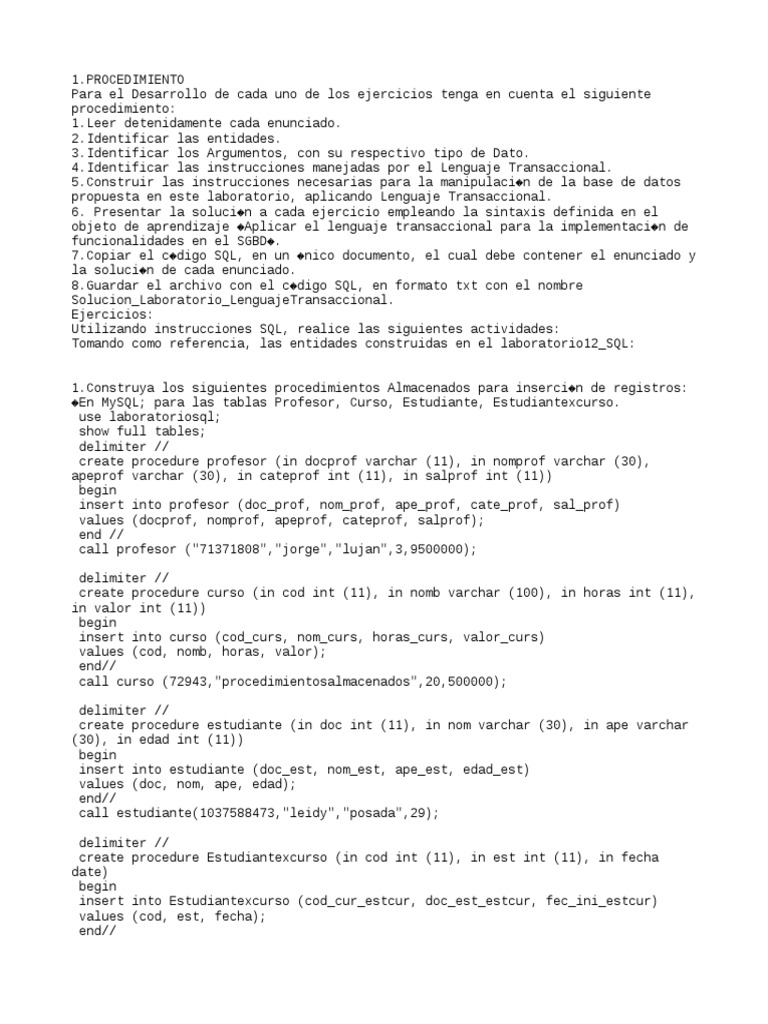 Solucion Laboratorio SQL | Descargar gratis PDF | SQL | Bases de datos