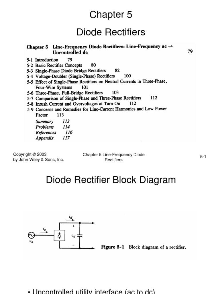 Diode Rectifiers: 5-1 by John Wiley & Sons, Inc. Chapter 5 Line-Frequency Diode Rectifiers ...