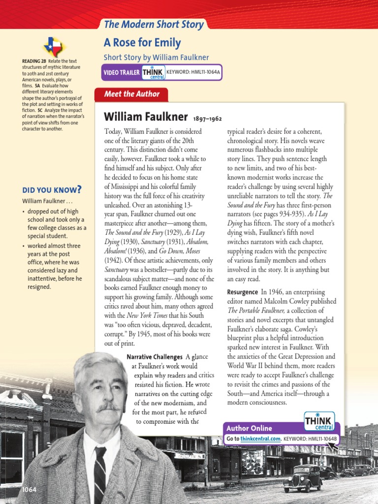 A Rose for Emily - William Faulkner (1).pdf | William Faulkner | Narration