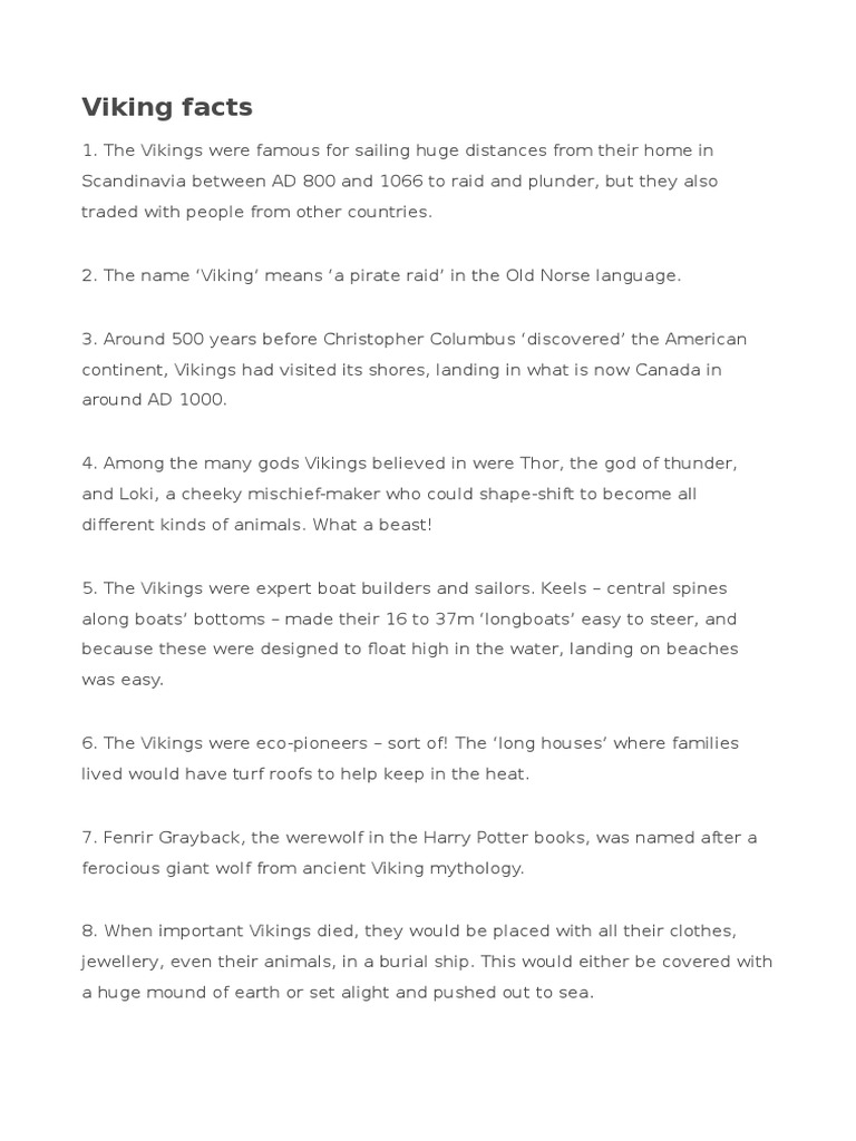 Viking Facts | PDF