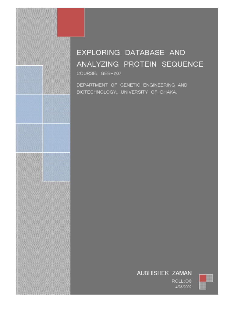 Exploring Database and Analyzing Protein Sequence | PDF ...