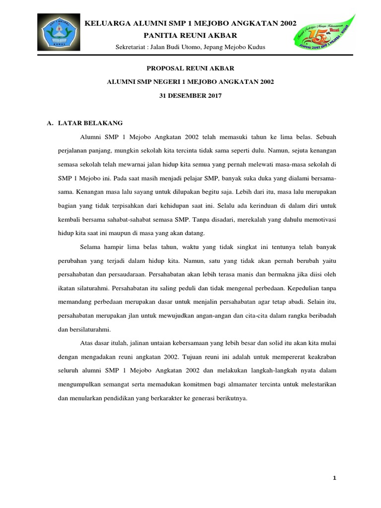 Proposal Reuni Akbar Revisi | PDF