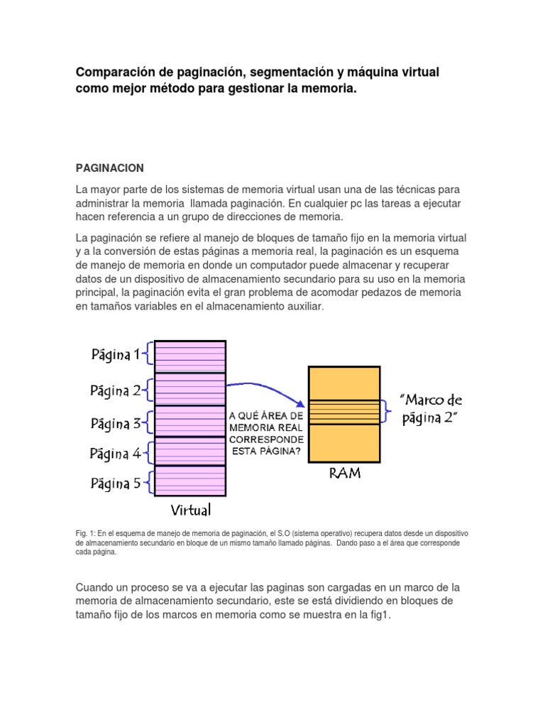 Paginacion | PDF | Almacenamiento de datos de la computadora | Poco