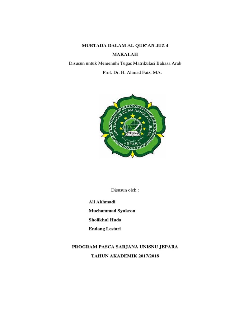 Analisis Mubtada di Al Qur'an Juz 4 | PDF | Agama & Spiritualitas