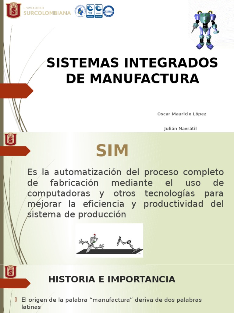 Exposicion Sistemas Integrados de Manufactura | PDF | Producción y ...