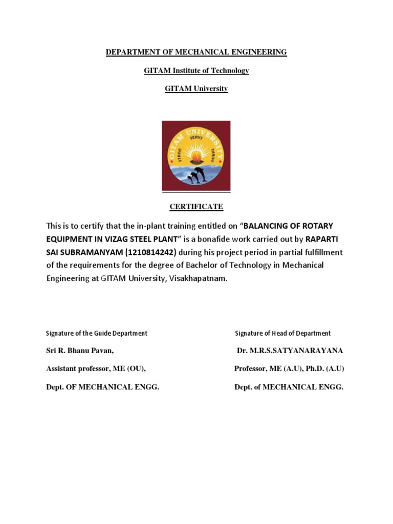 Department of Mechanical Engineering (Edited) | PDF