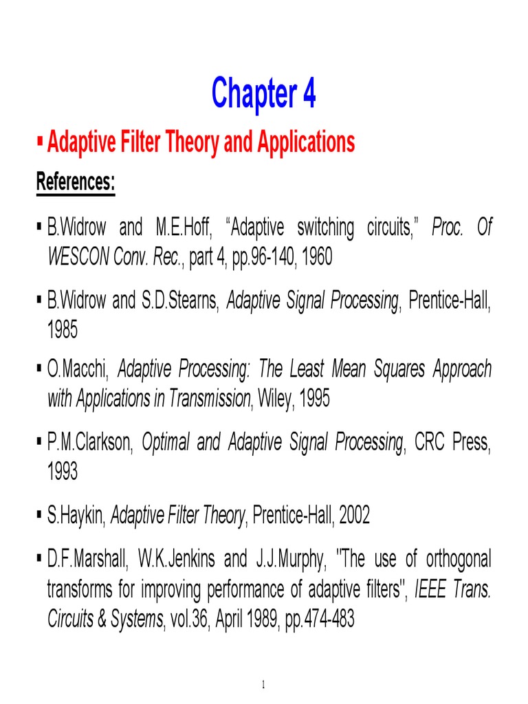 LMS Algorithm It6303 - 4 PDF | PDF | Applied Mathematics | Electrical Engineering