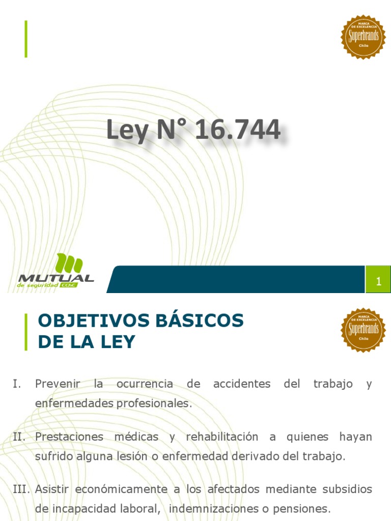 Ley 16.744 PDF | PDF | Seguro | Pensión