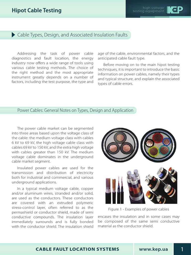 High voltage cable testing and fault diagnosis | PDF | Insulator ...