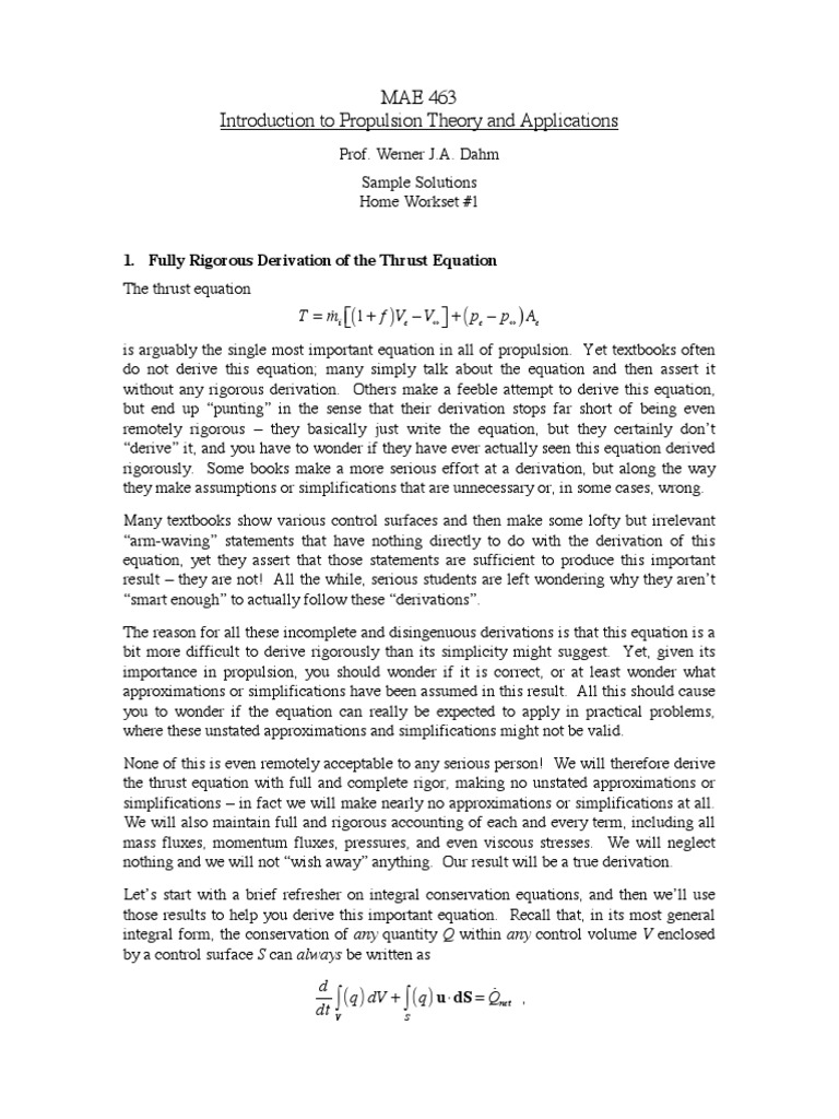 Intro To Aircraft Propulsion | Download Free PDF | Momentum | Flux