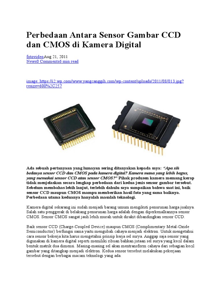 Sensor CCD & Cmos | PDF