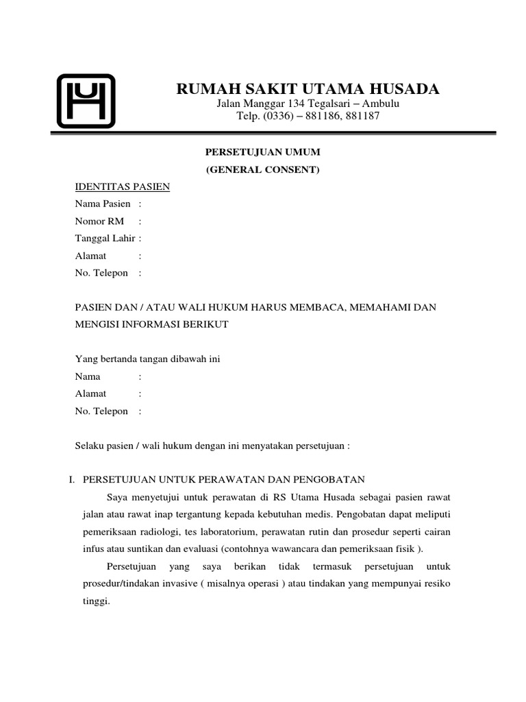 Formulir General Consent | PDF