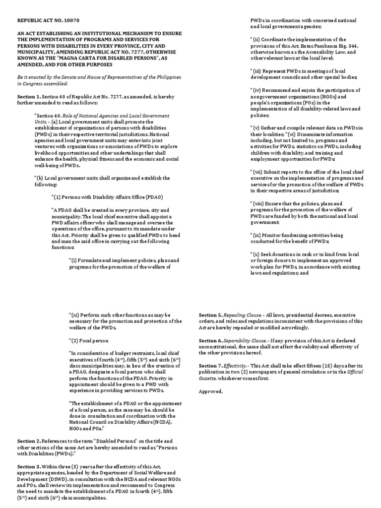 RA 10070 | Local Government | Welfare | Free 30-day Trial | Scribd