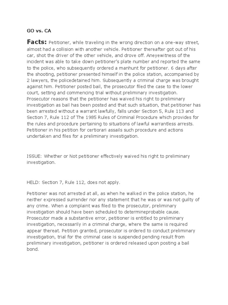 Legal Analysis of Preliminary Investigations | PDF | Arrest | Probable ...