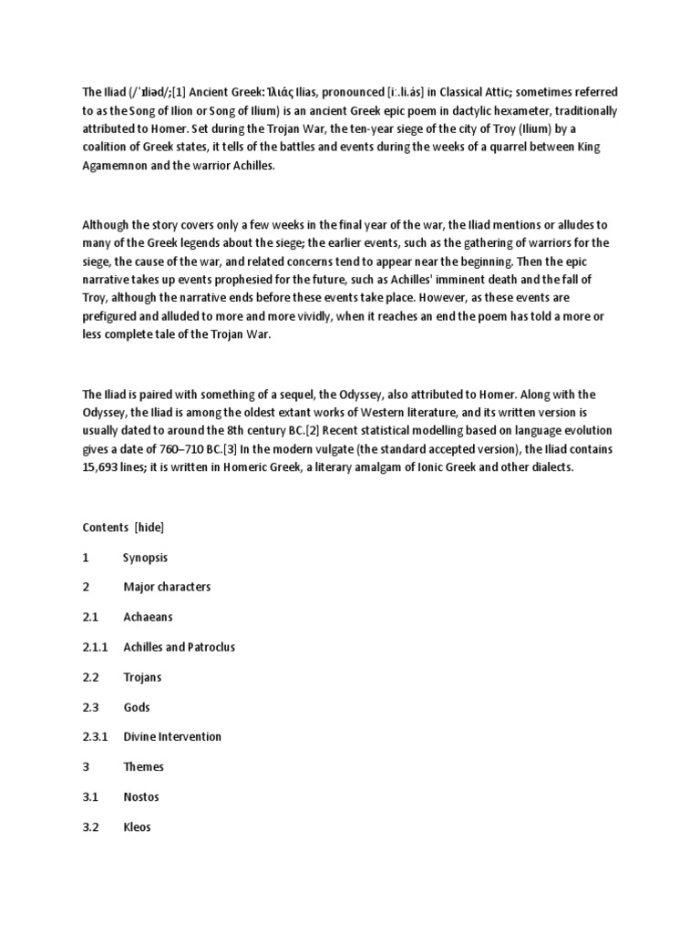 The Iliad | PDF | Iliad | Hector