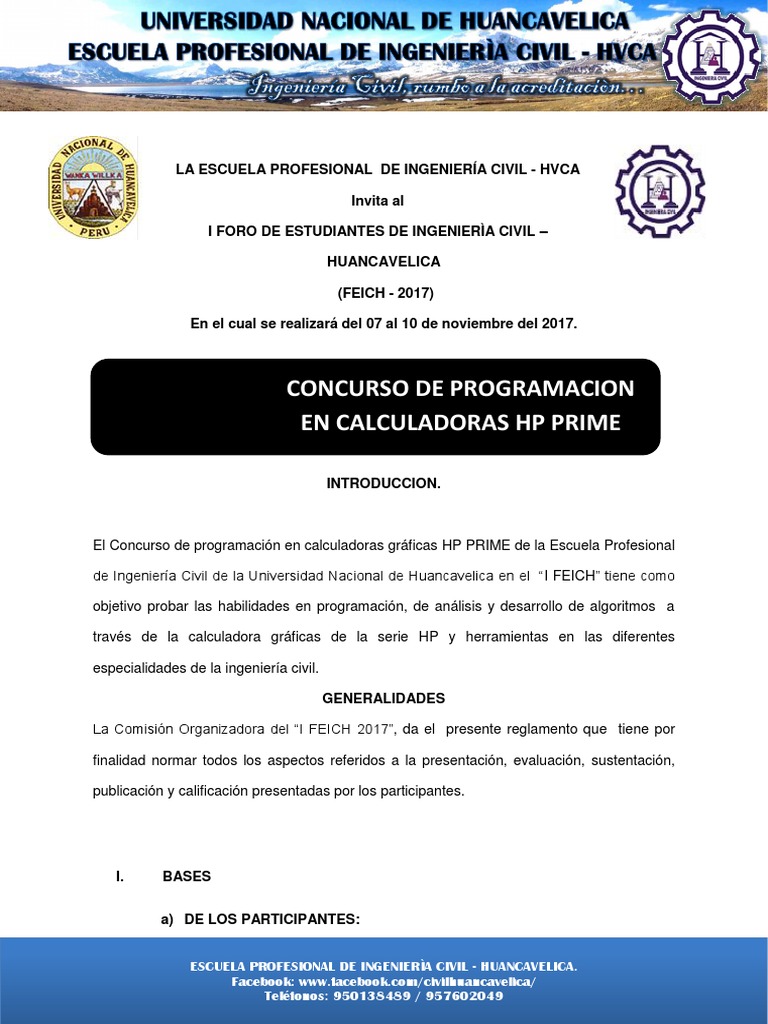 Bases Concurso de Programacion en HP Prime | PDF | Lenguaje de ...
