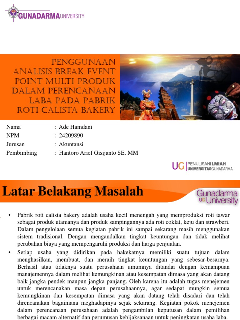 Analisis BEP Pabrik Roti Calista | PDF