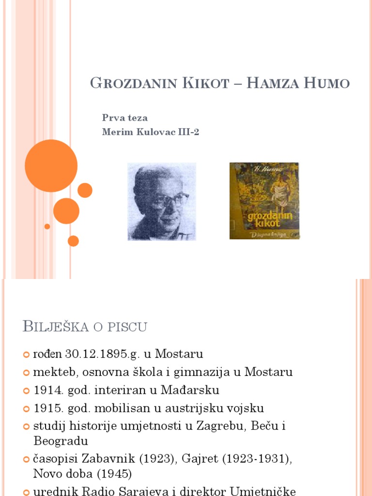 Grozdanin Kikot - Hamza Humo | PDF